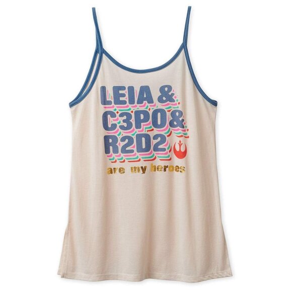 Disney | Tops | New Star Wars Foil Camisole Tank Top Tshirt Leia C3po ...